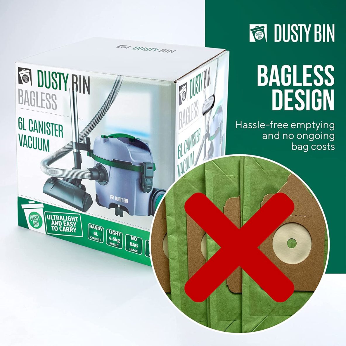 Dusty Bin DB03 - 6L Compact Lite - dustybin.uk.com